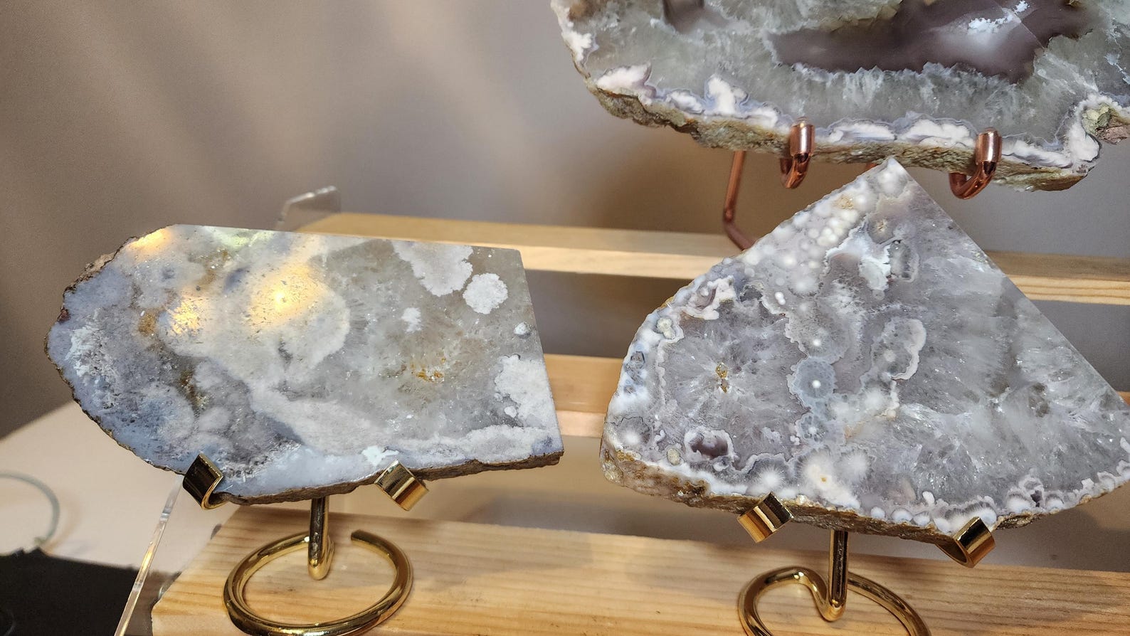 Flower Agate Crystal Slabs, Green Flowers Agate Crystal Slabs, Black ...