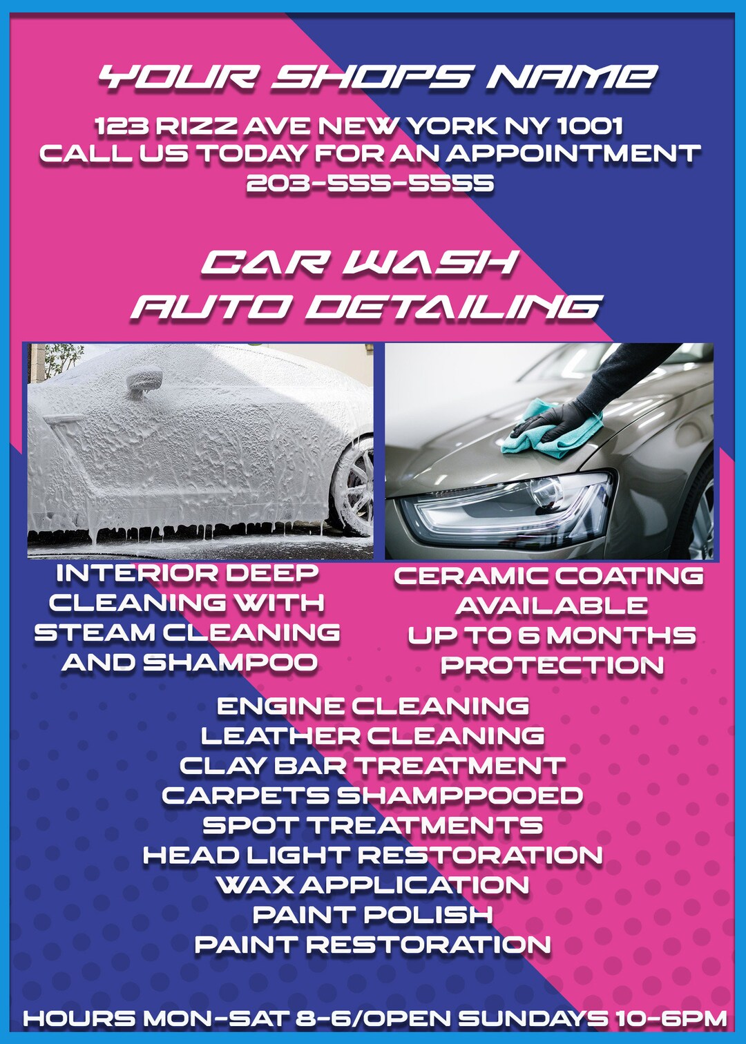 Editable Photoshop Template | Detailing Flyer | Car Wash Template ...