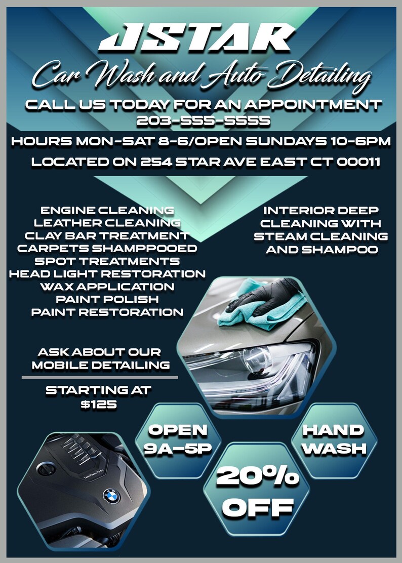 Editable Photoshop Template | Detailing Flyer | Car Wash Template ...
