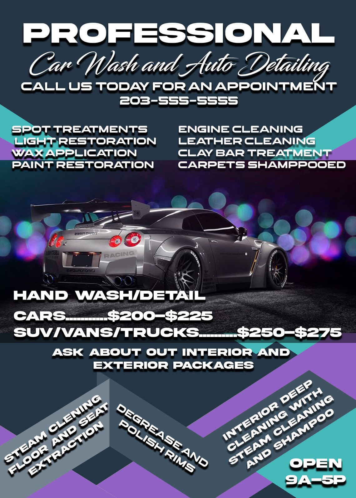 Editable Photoshop Template | Detailing Flyer | Car Wash Template ...