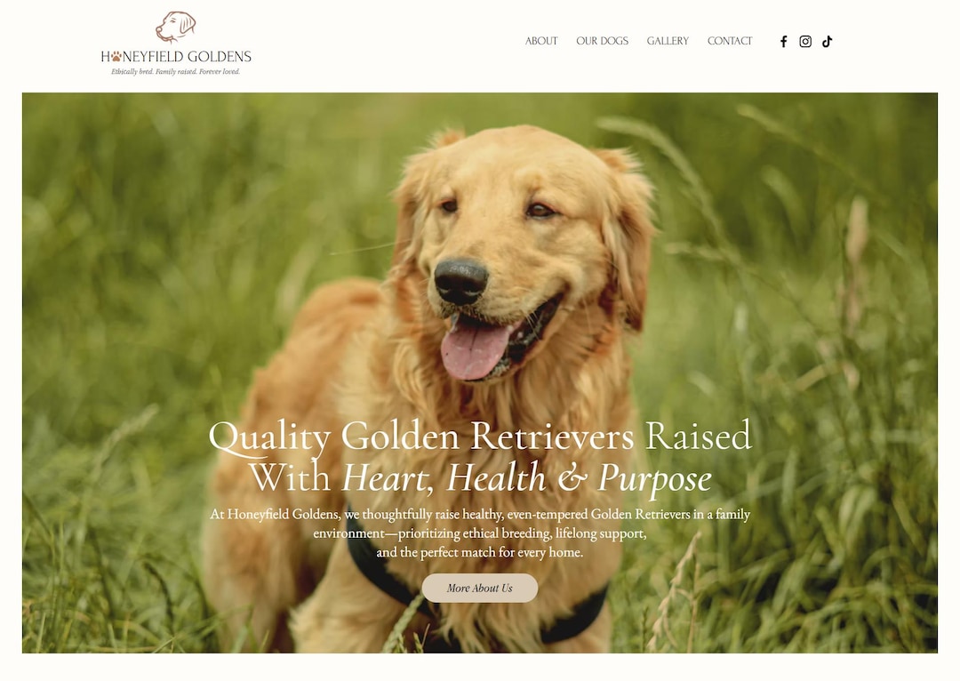 Dog Breeder Wix Website Template | Customizable Pet Service Design - Etsy