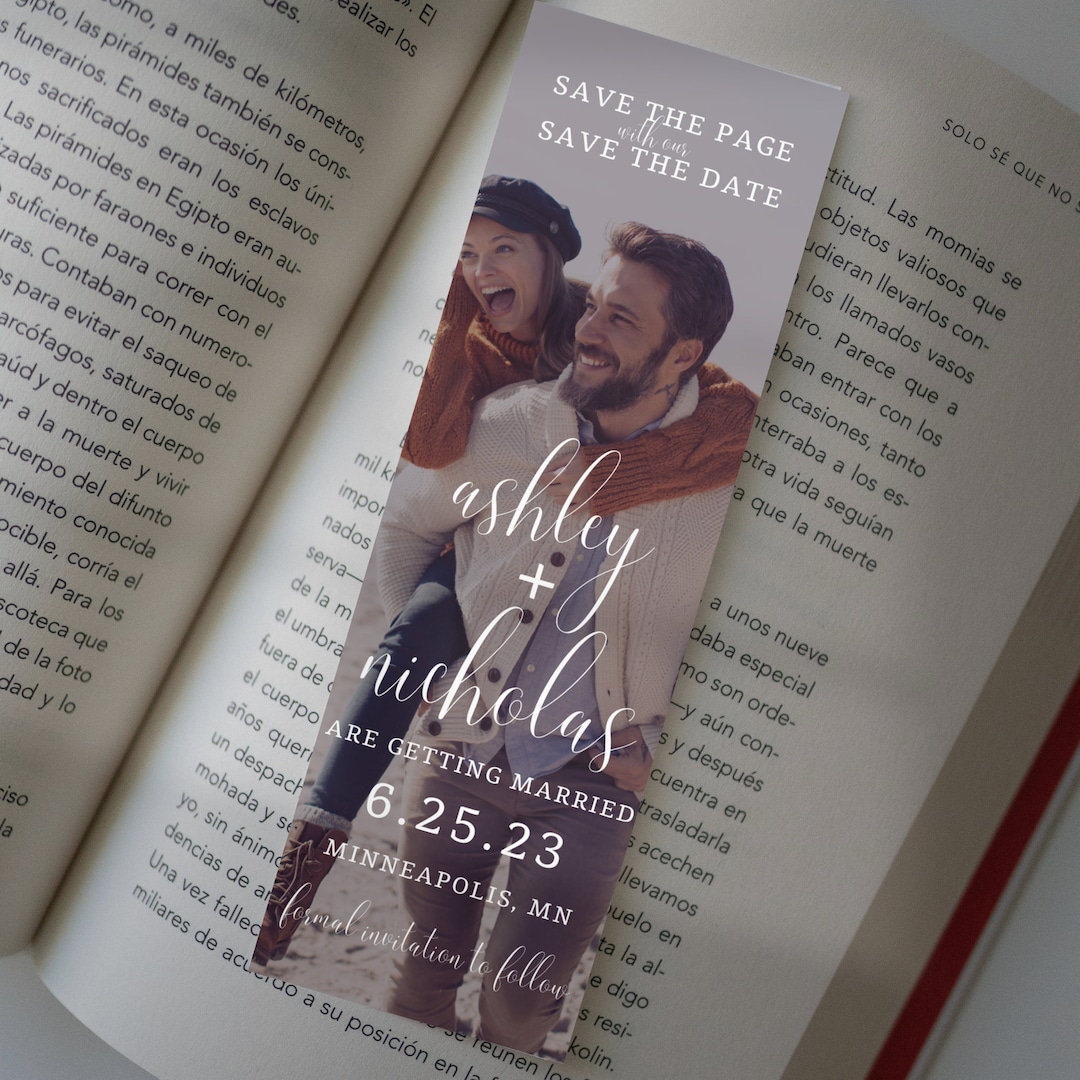 Save the Date Bookmark Canva Template Editable and Customizable Unique ...