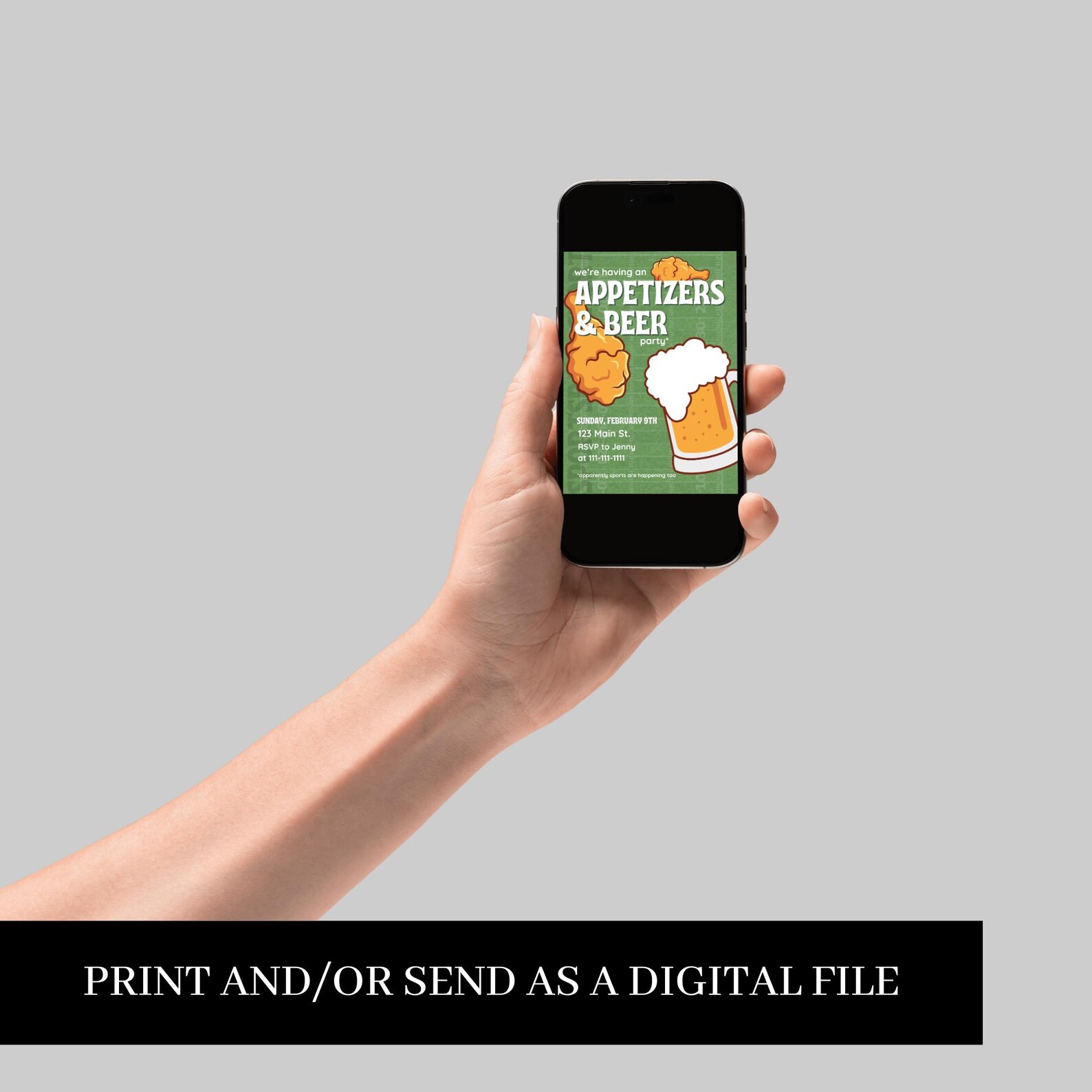 Super Bowl Party Invitation Football Invitation Editable Canva Template ...