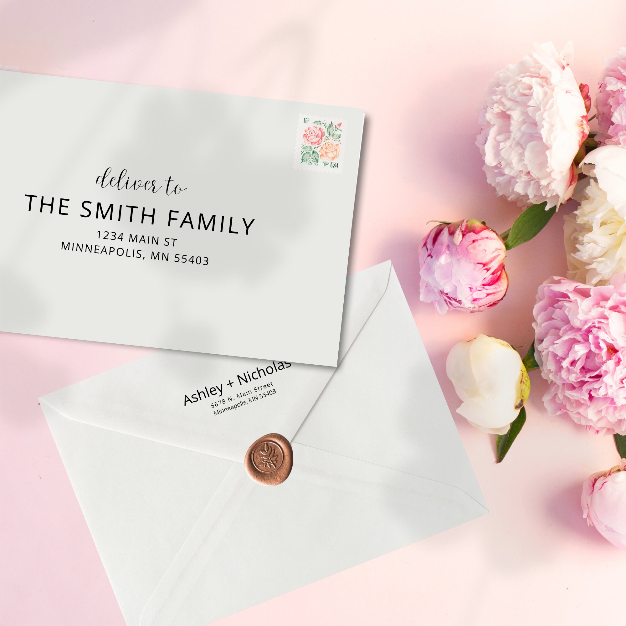 Envelope Addressing Template, Printable Envelope Template, Modern ...