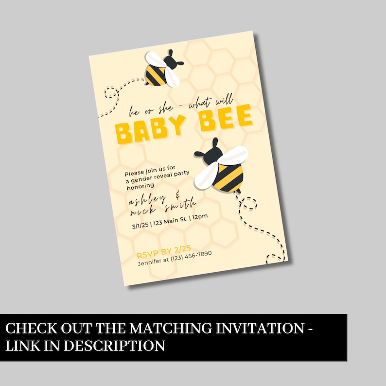 Editable Bee Gender Reveal Baby Shower Voting Sign Boy or Girl What ...