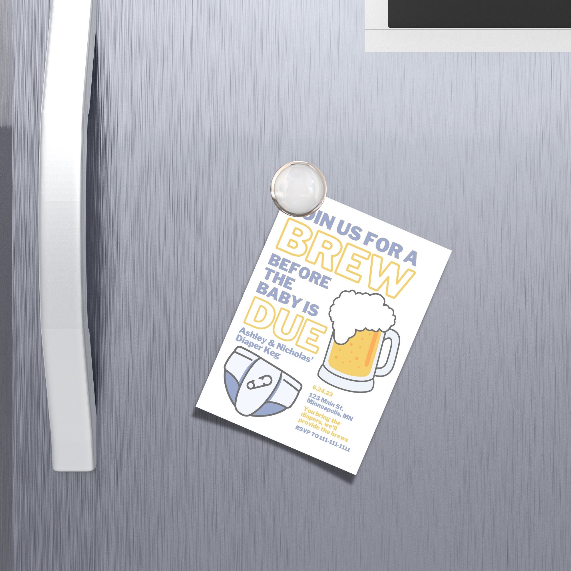 Diaper Keg Invitation Editable Baby Shower Invitation Template Canva ...