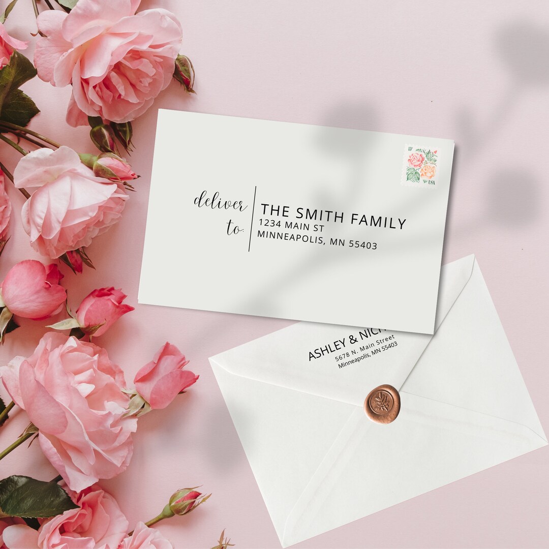 Envelope Addressing Template, Printable Envelope Template, Modern ...