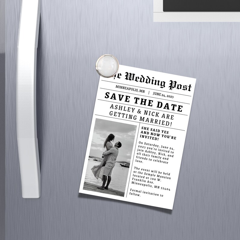 CLAIRE Newspaper Save-the-date Newspaper Template Save the Date ...