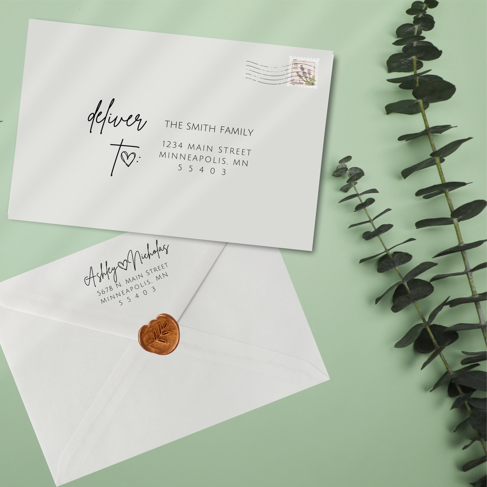 Envelope Addressing Template, Printable Envelope Template, Modern ...