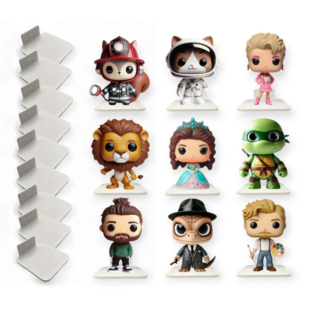 Set of 9 Wall Mounts for Figures and Miniatures. Display Stand for ...