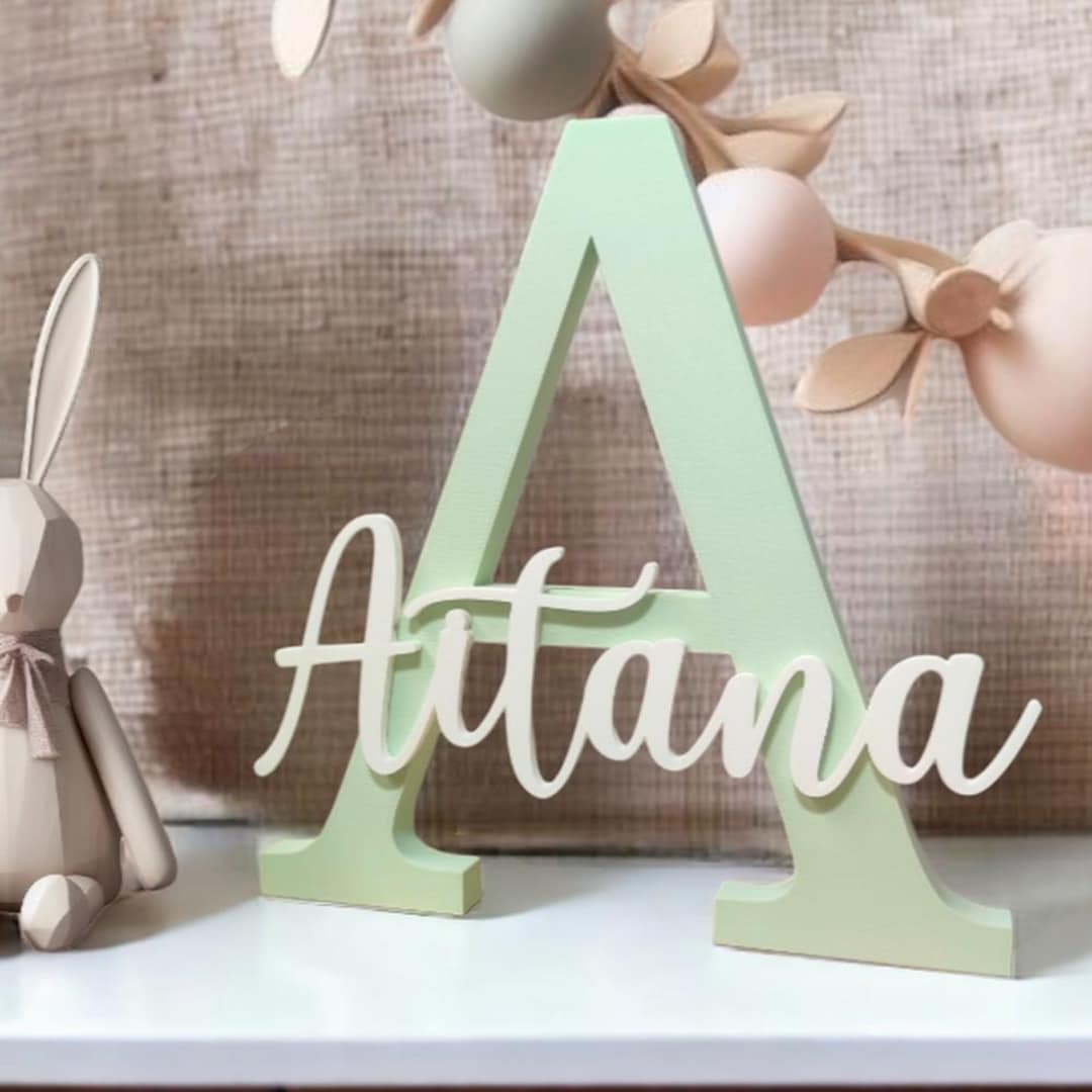 Decorative Initial Letter With Name, Personalized for Standing or ...