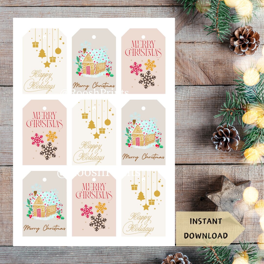 Printable Christmas Tag Template Instant Download Christmas Gift Tags ...