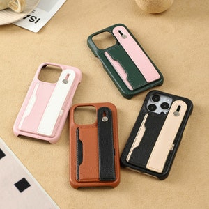 Custom Name Phone Case, Personalised Leather Wallet Phone Case With ...