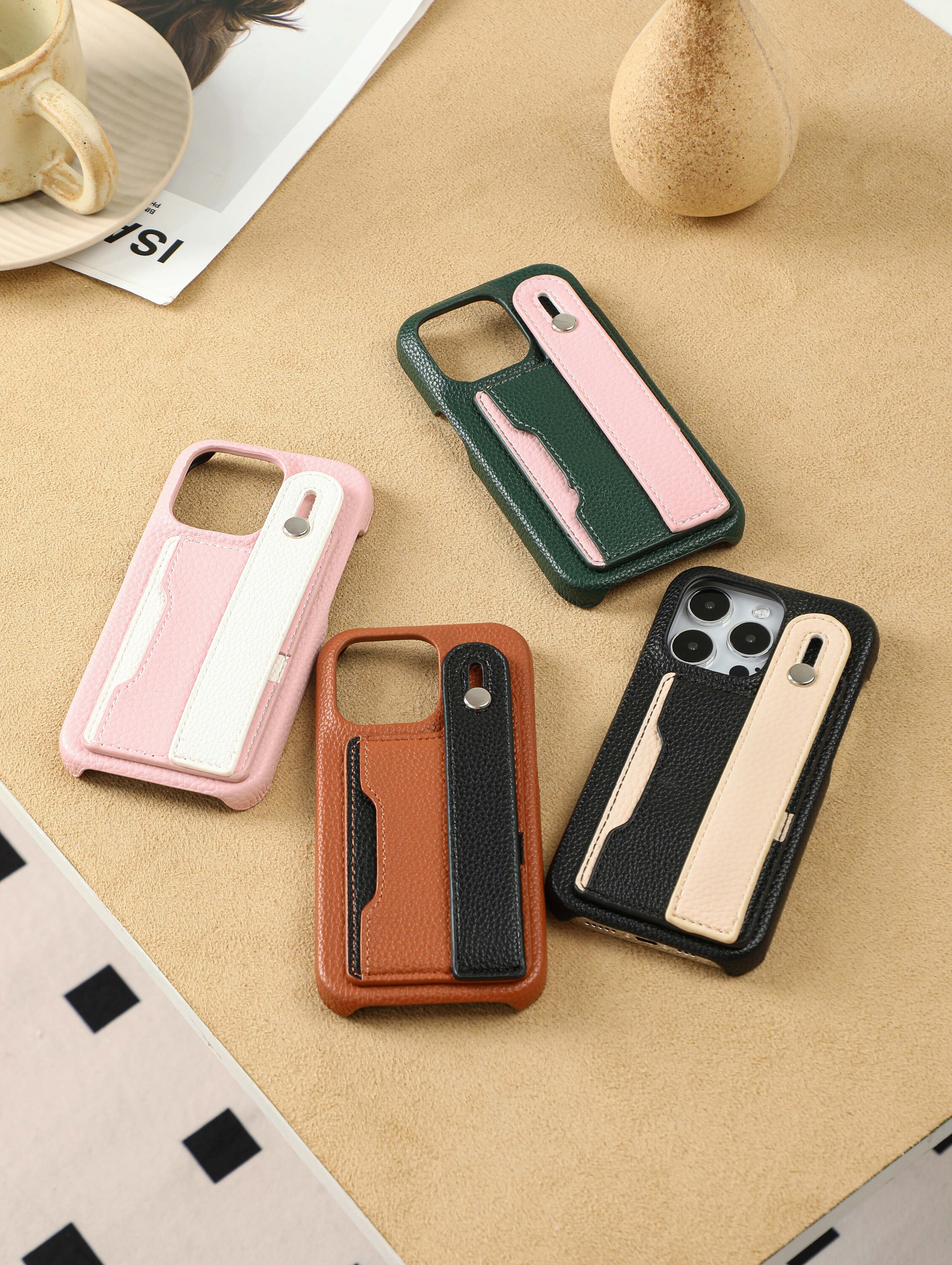 Custom Name Phone Case, Personalised Leather Wallet Phone Case With ...