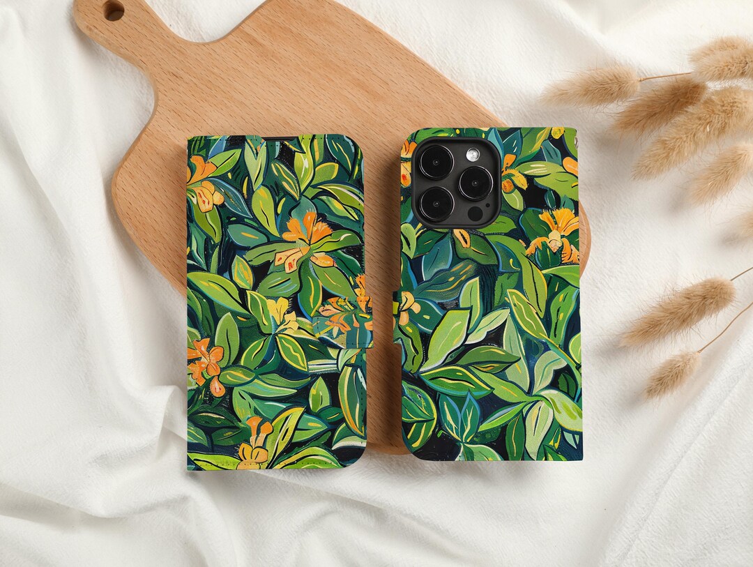 Springtime Design Personalised Wallet Phone Case With Card Slot ...