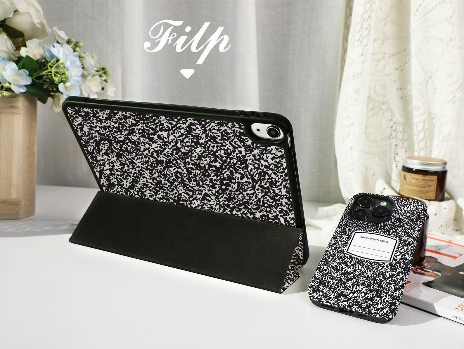 Composition Notebook Custom Name iPad Case With Apple Pencil Slot, for ...