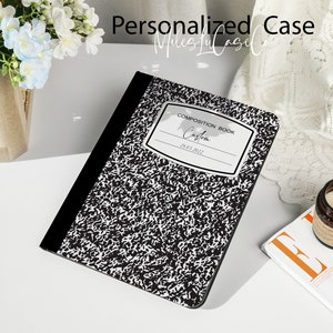 Composition Notebook Custom Name iPad Case With Apple Pencil Slot, for ...