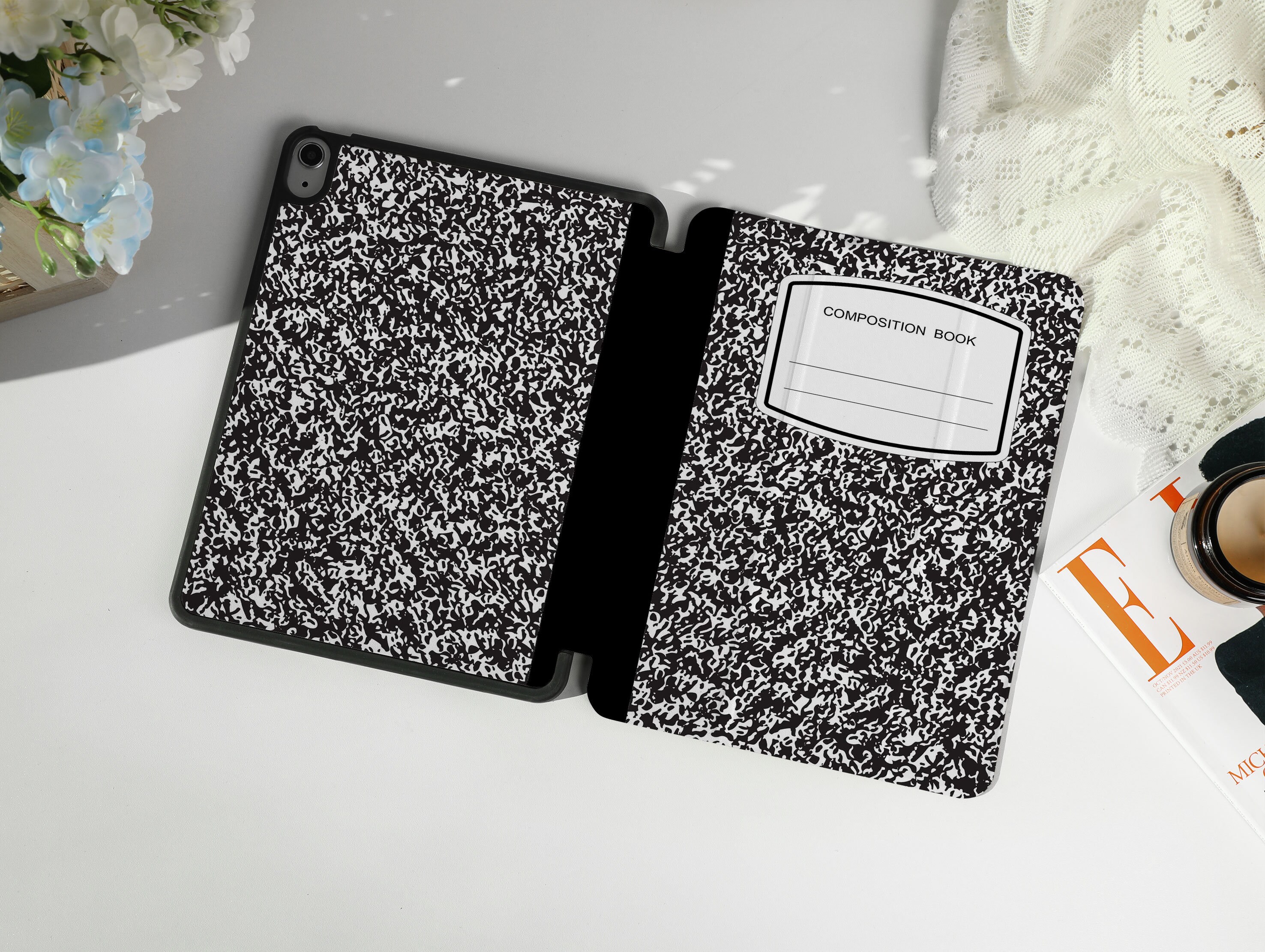 Composition Notebook Custom Name iPad Case With Apple Pencil Slot, for ...