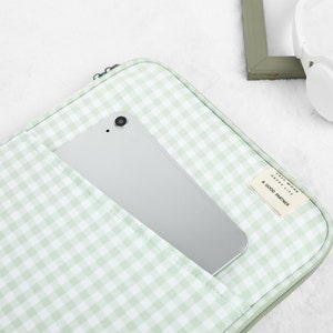 Green White Chessboard Laptop Sleeve Liner Bag 11 13 Inch Case for ...