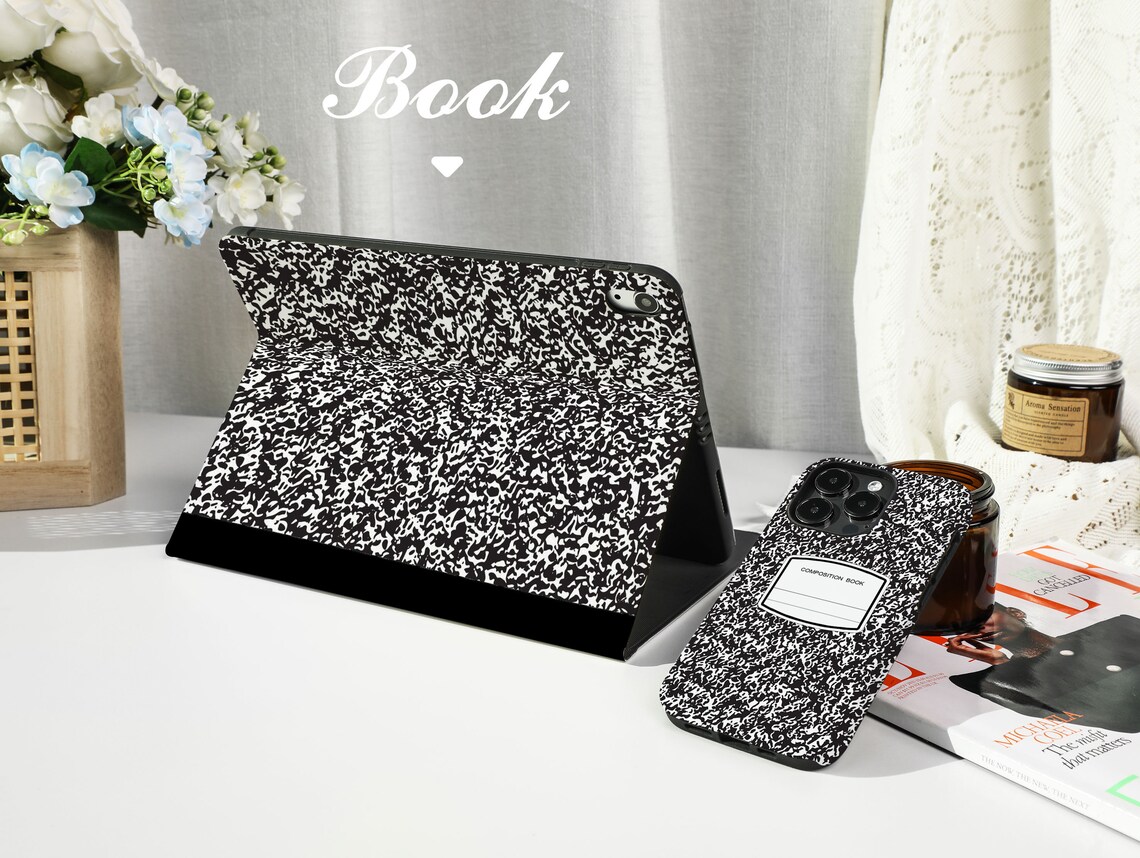 Composition Notebook Custom Name iPad Case With Apple Pencil Slot, for ...