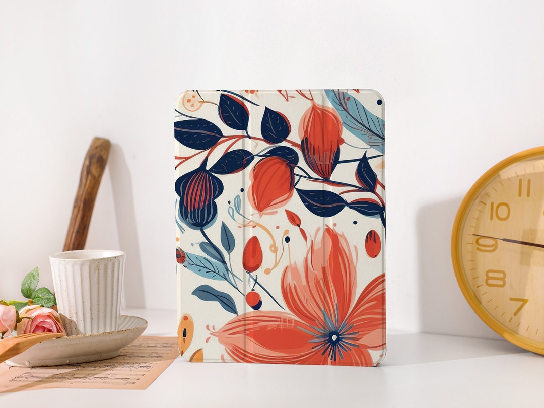 Blooming Flowers iPad Case With Apple Pencil Holder, iPad Cover for ...