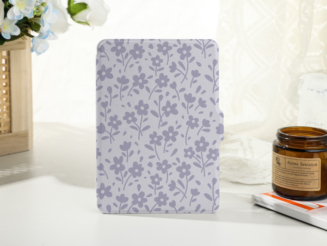 Purple Flower Personalized Kindle Case, Personalised Case Cover for ...