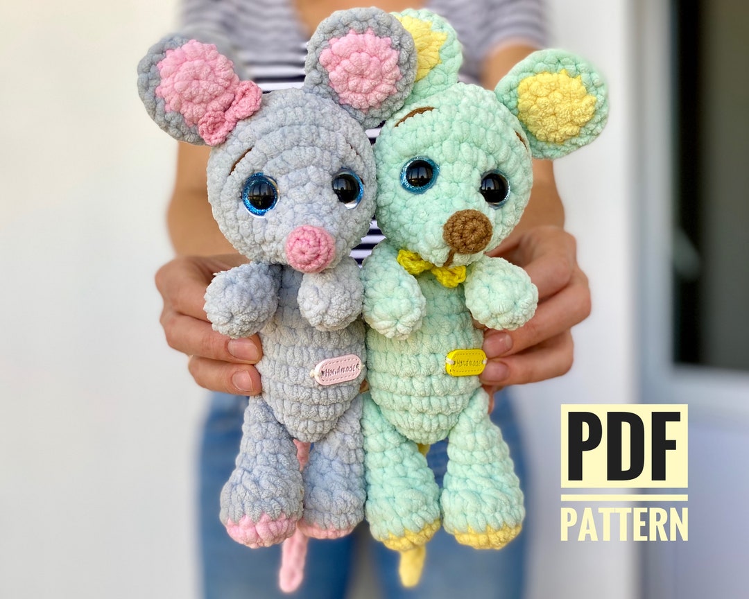 MOUSE CROCHET PATTERN - Amigurumi Rat Plush Pattern - Stuffed Farm ...