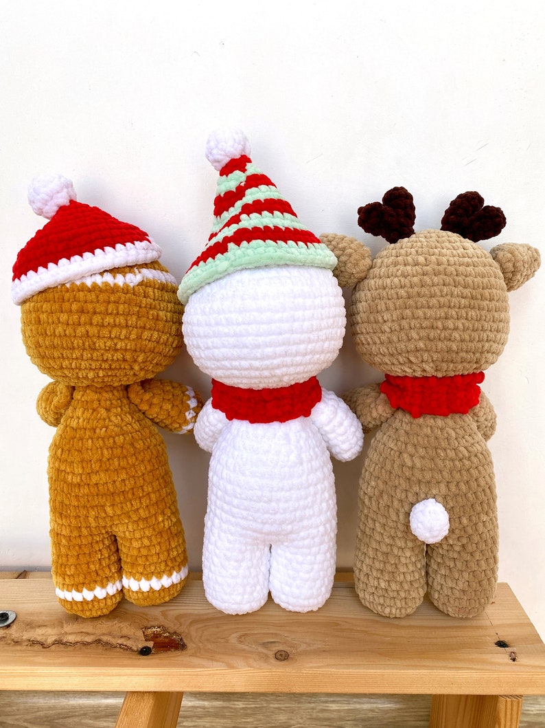 Crochet Pattern DEER GINGERBREAD and SNOWMAN Christmas Bundle - Etsy