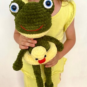 CROCHET PATTERN FROG With Duck Floatie - Amigurumi Toy Plush Pattern ...