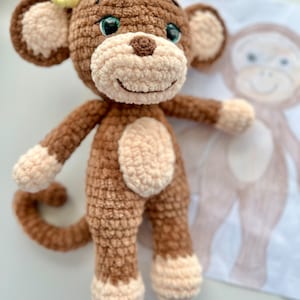 Crochet Pattern Monkey Plush Animal - Amigurumi Stuffed Toy - Pdf ...