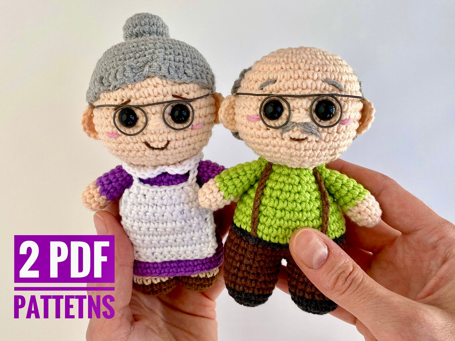 Crochet Pattern Grandma and Grandpa Doll - Amigurumi Pattern ...