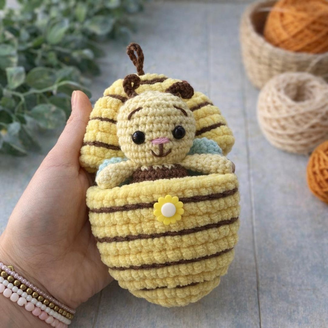 Crochet Pattern Bee in Beehive Amigurumi PDF English Easter - Etsy