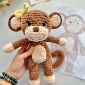 Crochet Pattern Monkey Plush Animal - Amigurumi Stuffed Toy - Pdf ...