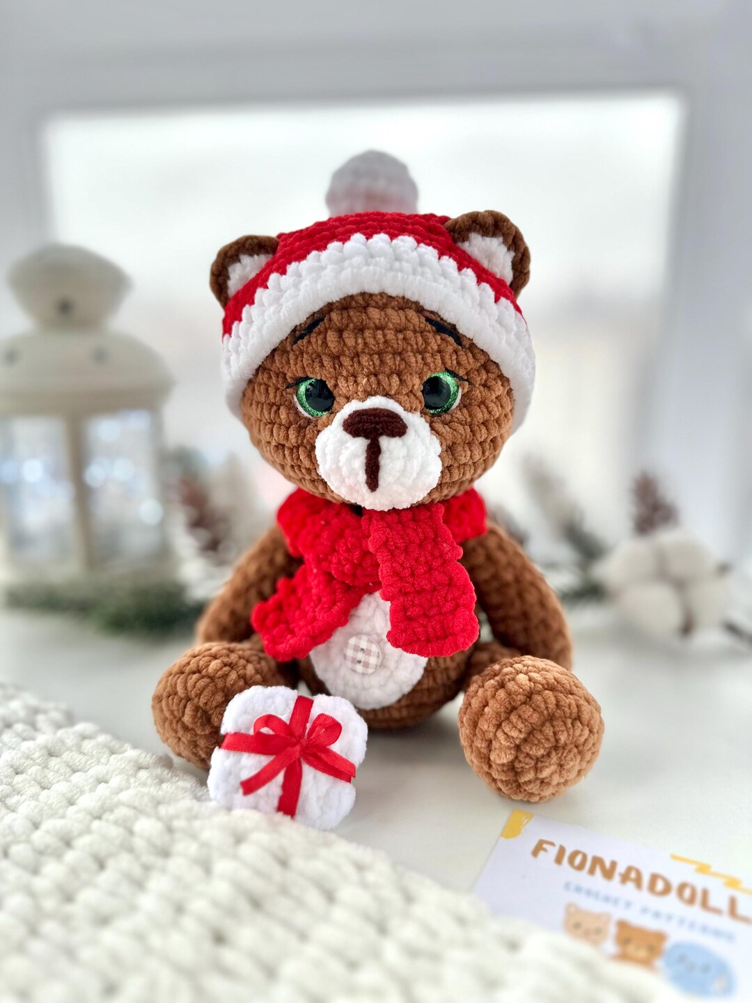 Bear Low Sew Crochet Pattern - Christmas Plush Toy Amigurumi - English ...
