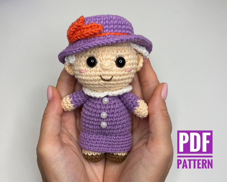 Queen Elizabeth Crochet Pattern Amigurumi Pattern Plush Doll - Etsy
