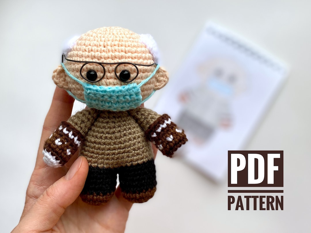 Bernie Sanders Crochet Doll Pattern With Mittens, Amigurumi Character ...