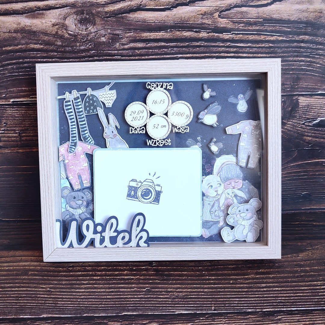 Personalized Wooden Birth Details Frame Customizable Baby - Etsy
