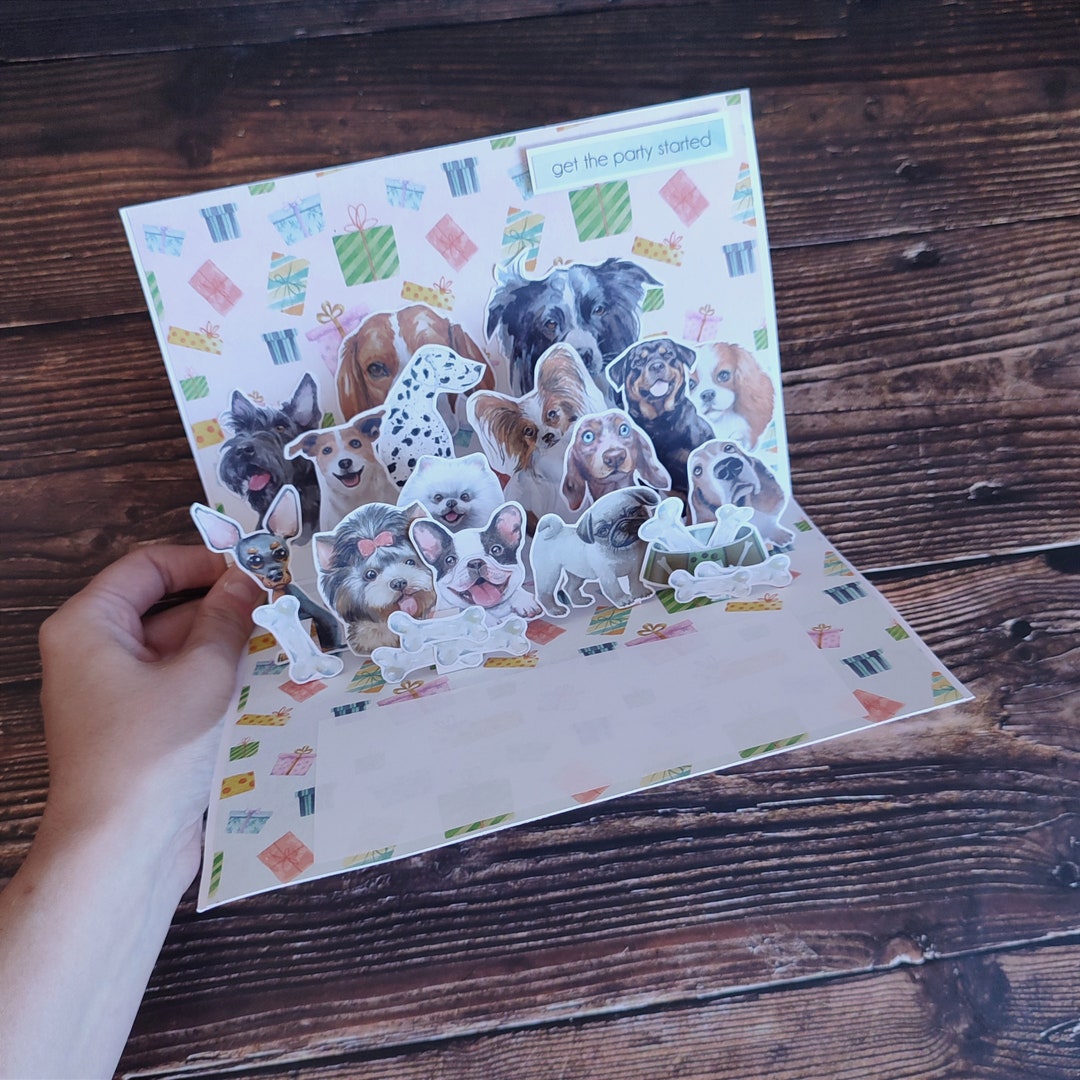 3D Birthday Card, Dog Pop up Gift Idea, With Multiple Breeds - Etsy