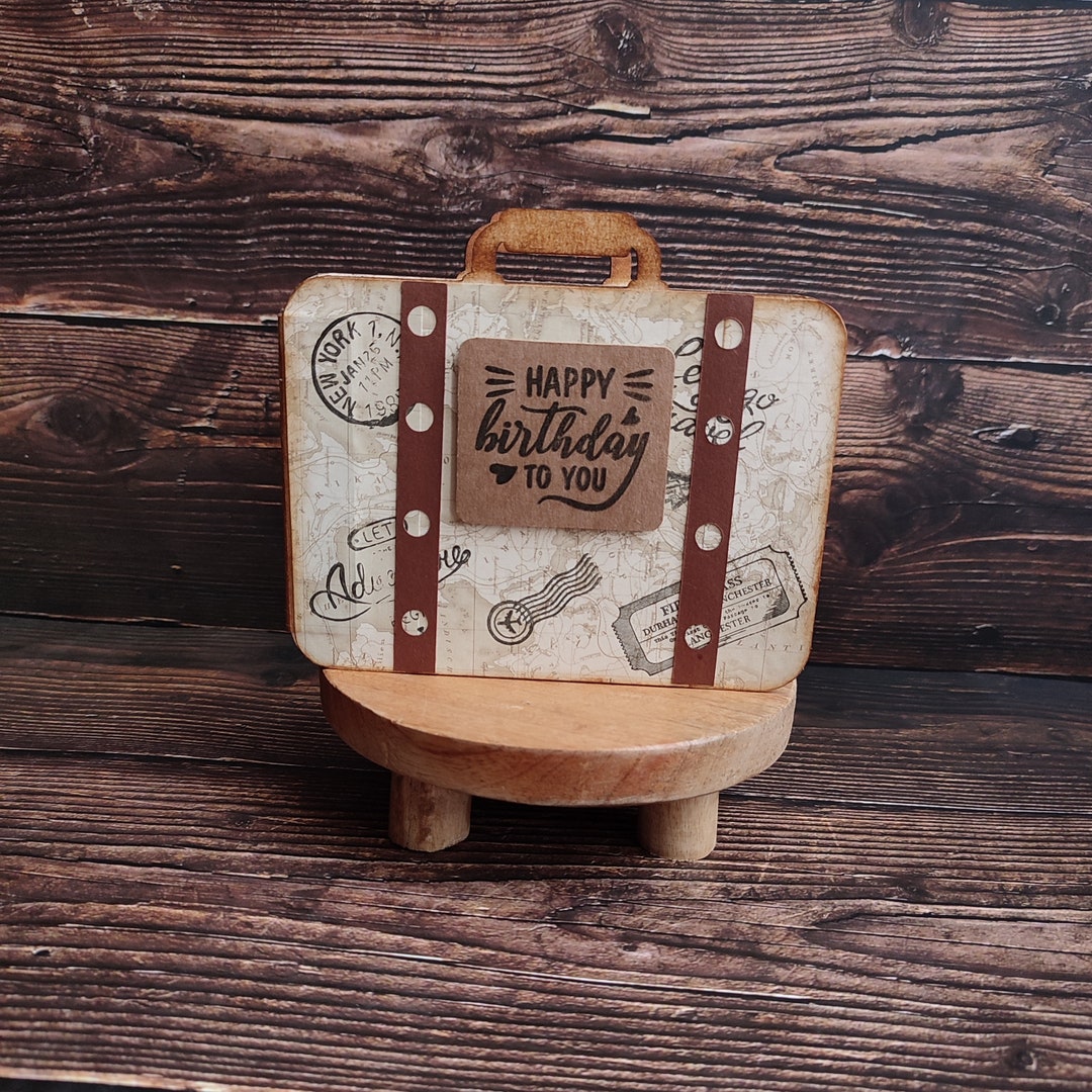 Personalized Suitcase Greeting Card Travel in Style - Etsy