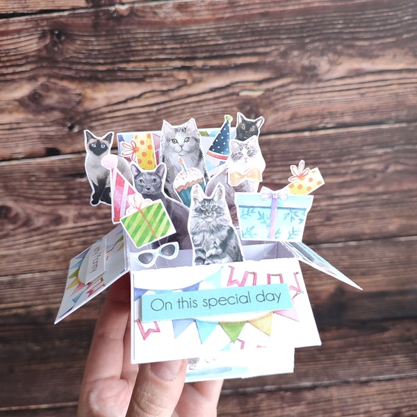 Cat Pop up Card - Etsy