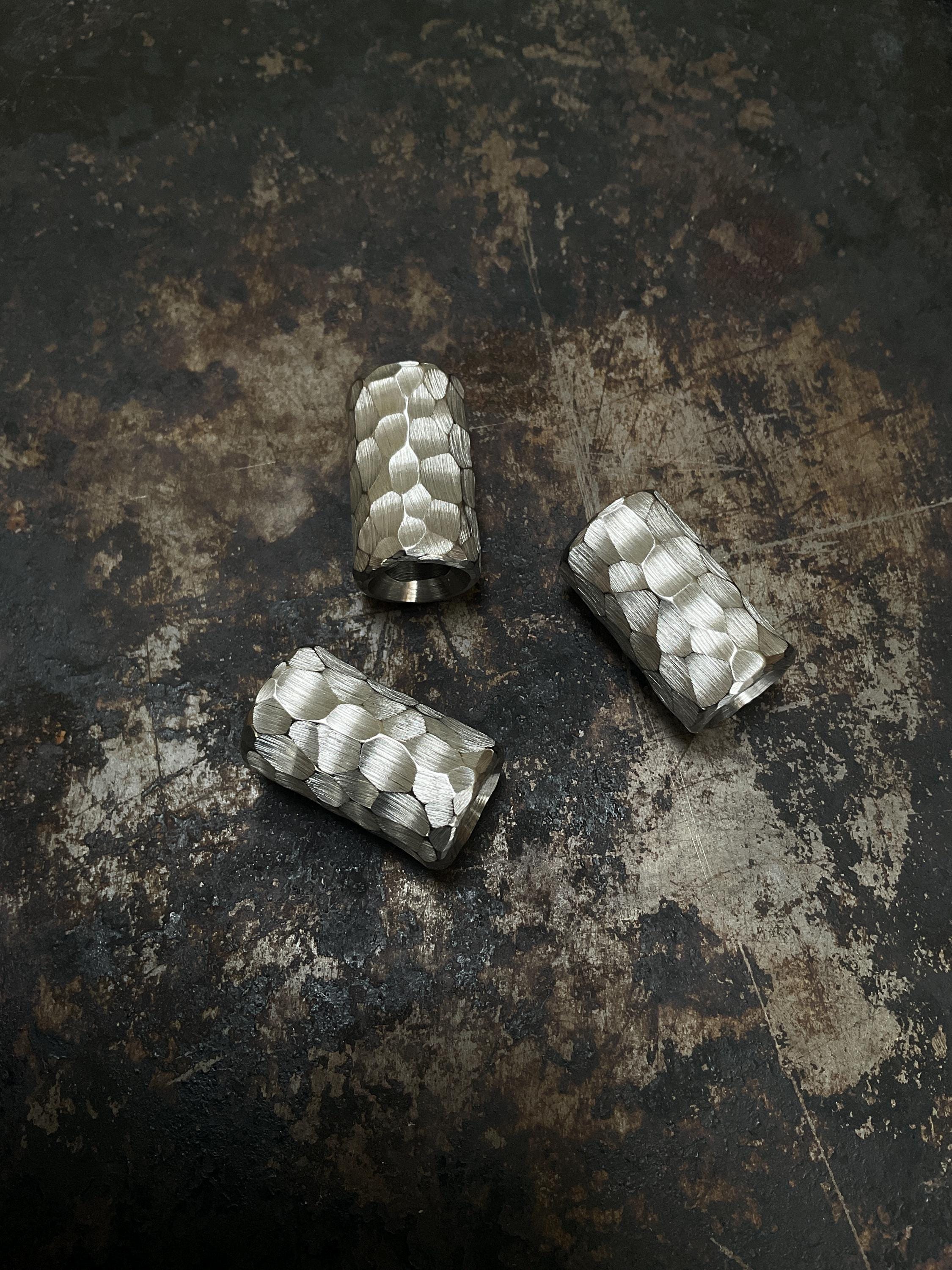 EDC Lanyard Bead Textured Stainless Steel - Etsy