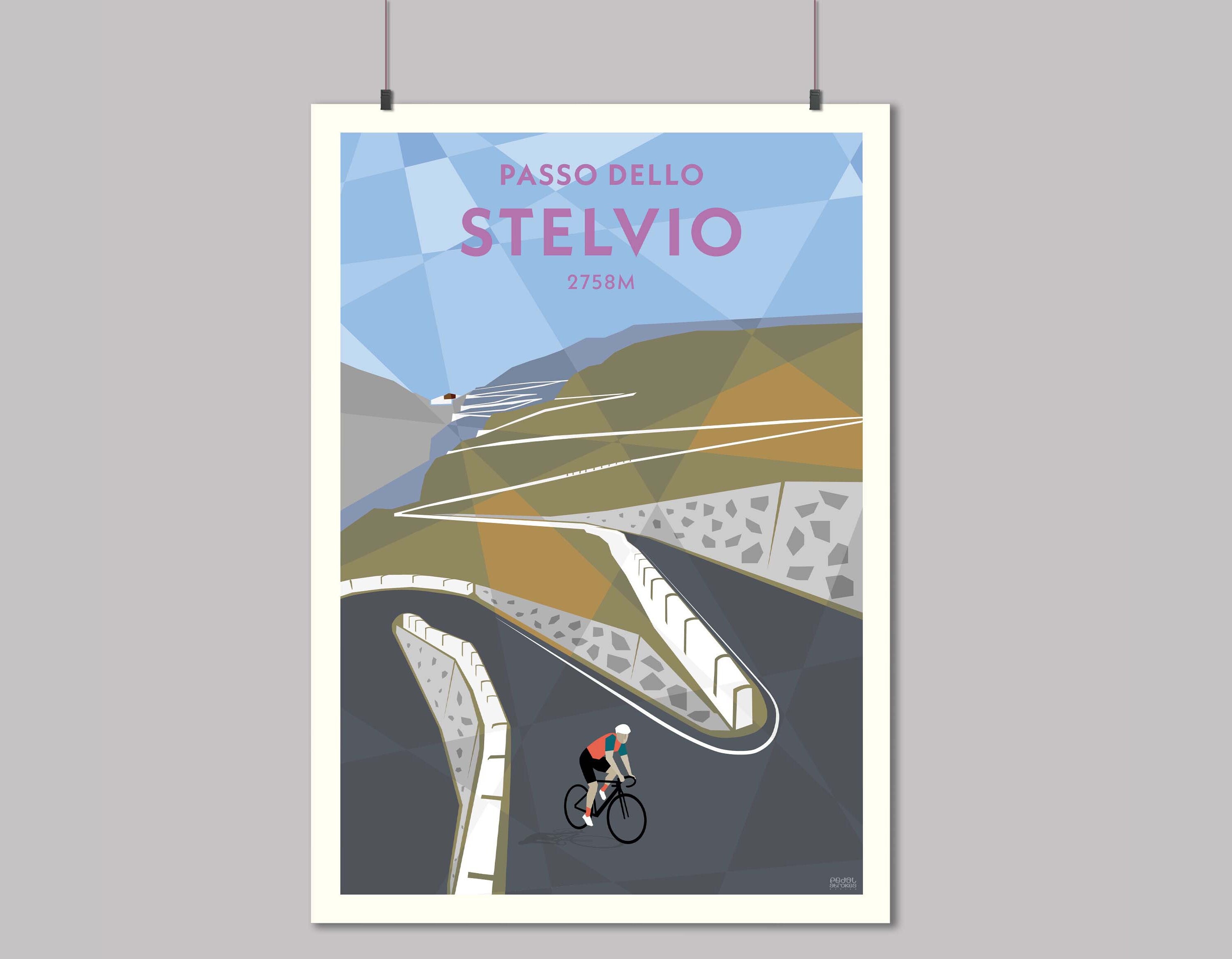 Stelvio Pass: the Final Push Cycling Art Print Italian Alps Cycling ...