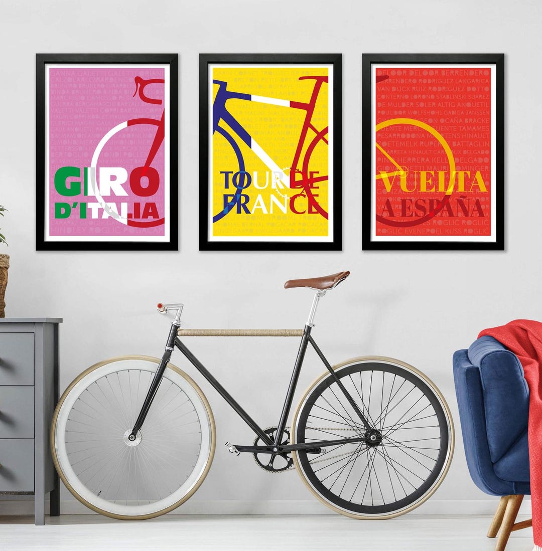 Grand Tours: Bicycle - Cycling Art Prints - Set of 3 - Giro D'italia ...