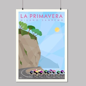 Milano Sanremo Monuments Cycling Race Art Print - Spring Classic ...