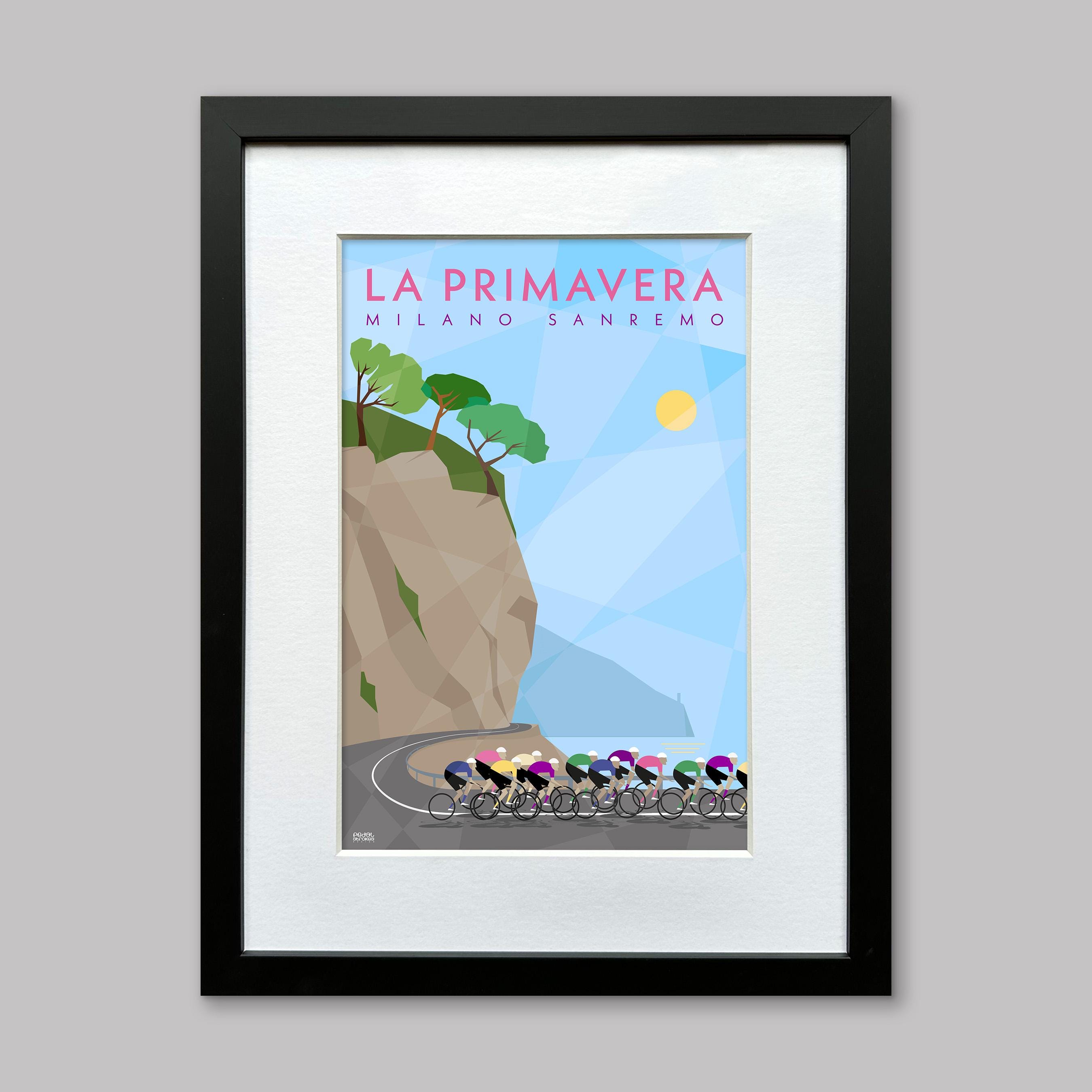 Milano Sanremo Monuments Cycling Race Art Print - Spring Classic ...