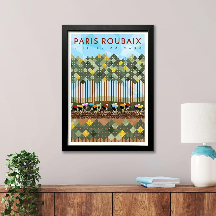 Paris Roubaix Monuments Cycling Race Art Print - Hell of the North ...
