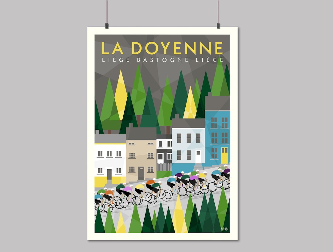 Liège Bastogne Liège Art Print: Belgium Cycling Poster - Etsy