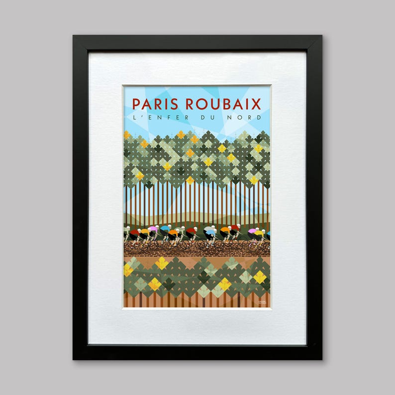 Paris Roubaix Monuments Cycling Race Art Print Hell of the North France ...