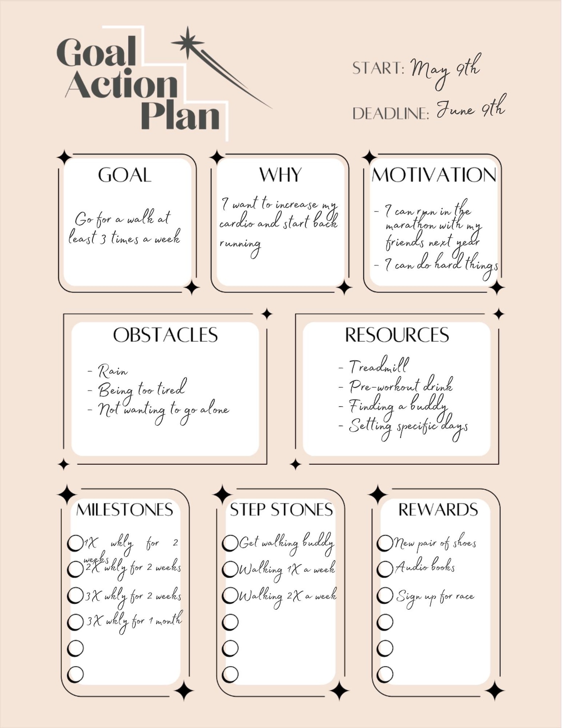 Printable Goal Setting & Action Plan Worksheets - Minimalist - Etsy