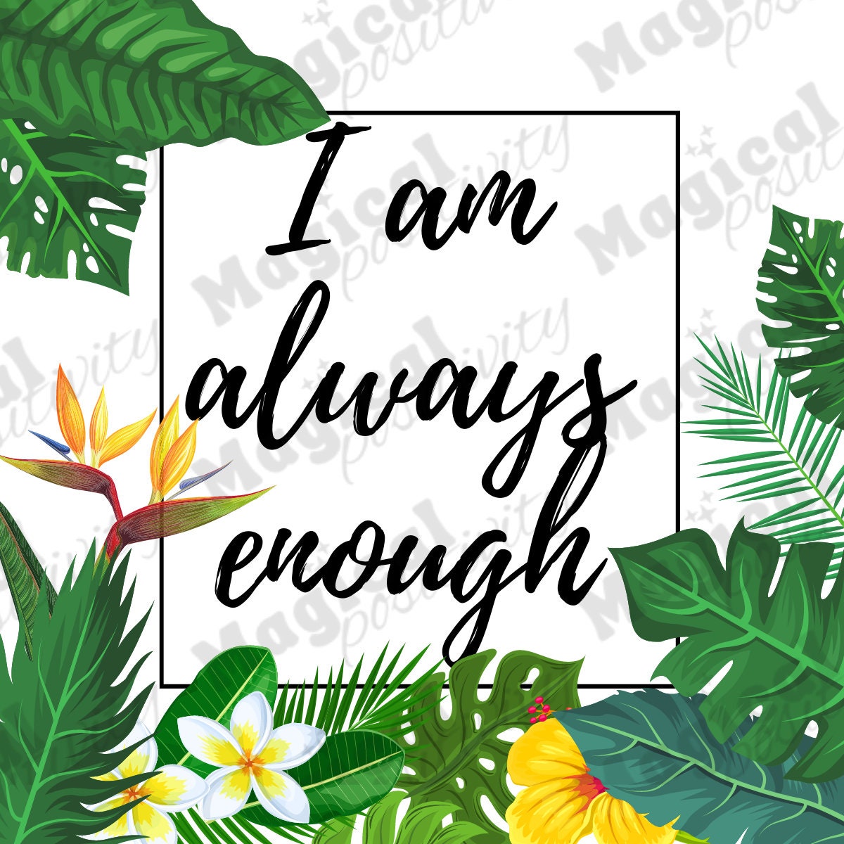 Positive Affirmation Cards-tropical - Etsy
